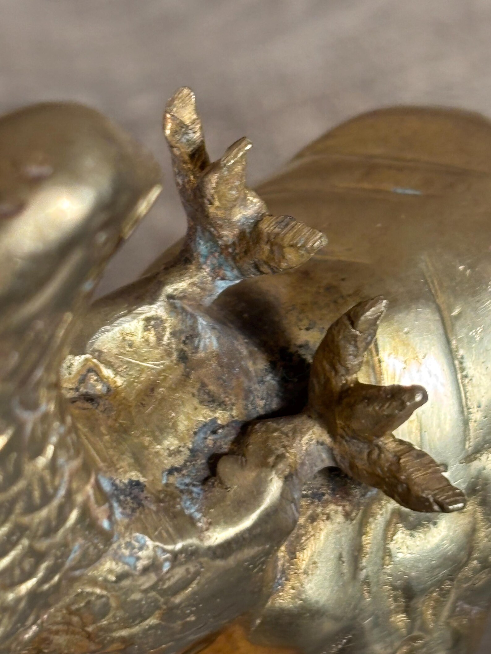 Vintage Solid Brass Eagle Bird of Prey With Hooked Beak & Strong Sharp ...
