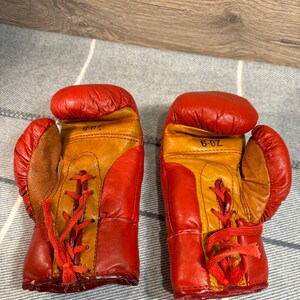 Vintage Child Red Leather Boxing Gloves From Pakistan | Mid Century ...
