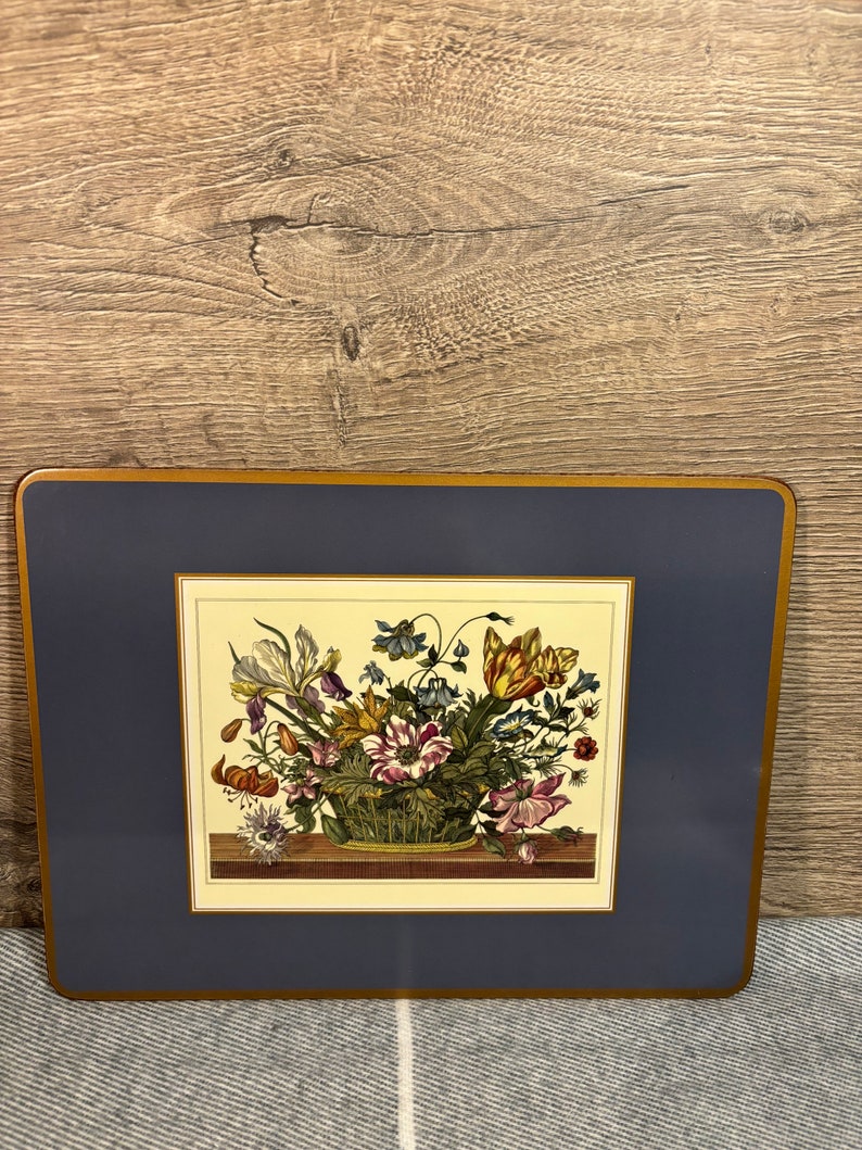Vintage Pimpernel Floral Array Acrylic Cork Backed 6 Traditional Large ...