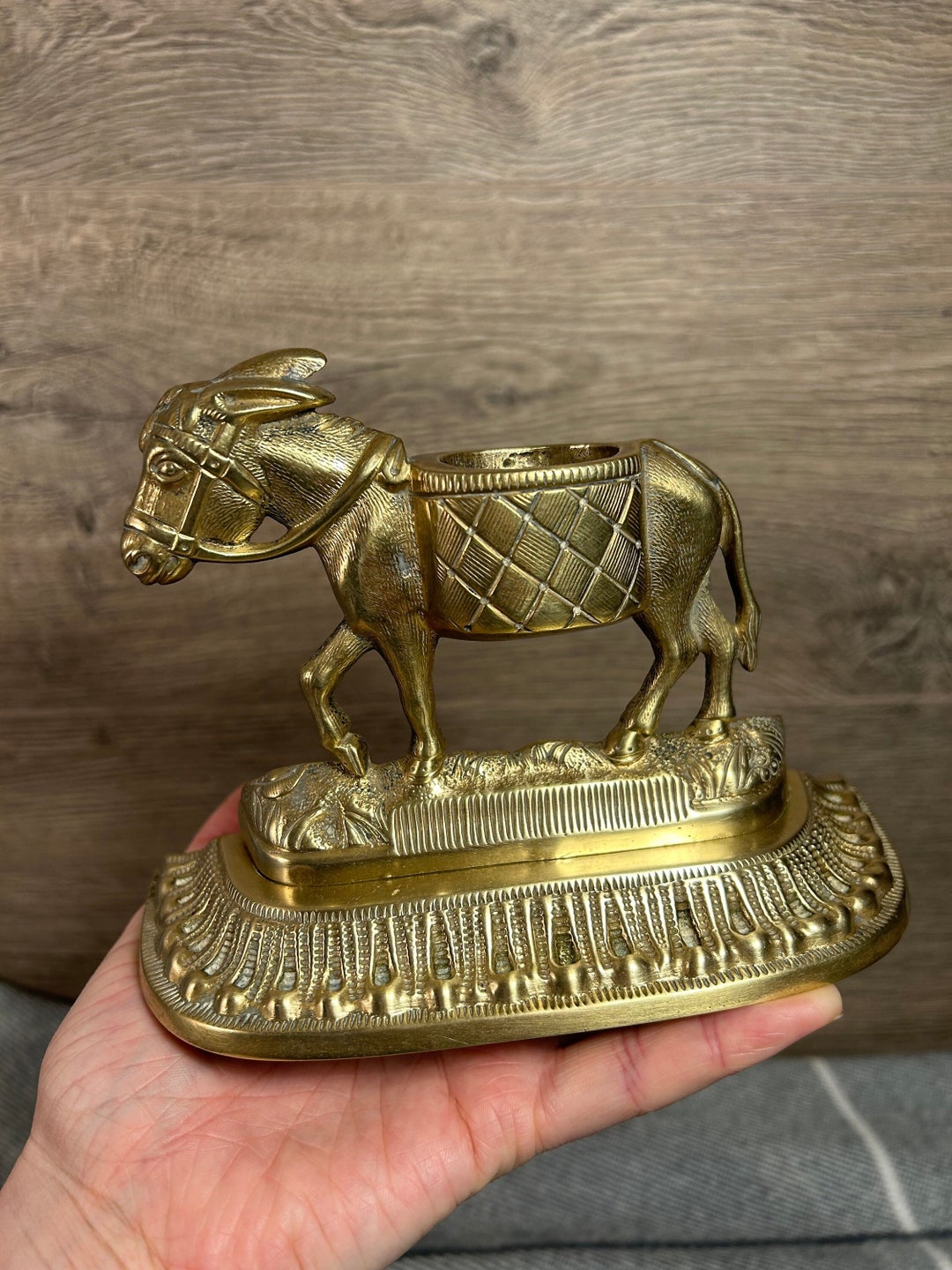 Vintage Gold Tone Solid Brass Hand Made Beast of Burden Sculpture ...