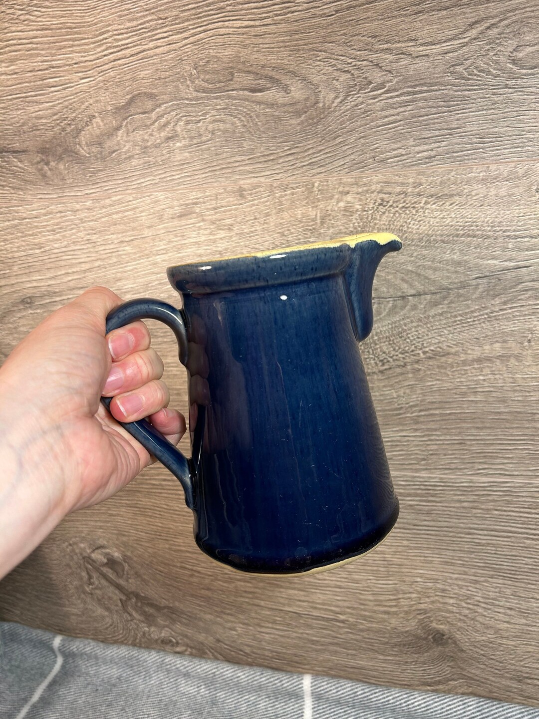 Vintage Denby Stoneware Made in England Blue Pitcher Jug - Damaged ...