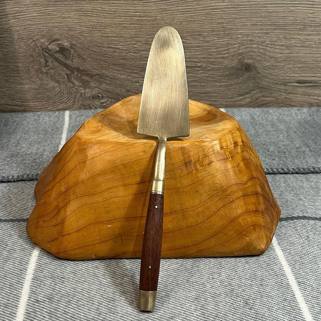 Vintage MCM Brass & Rosewood Handle Cake Slice Server | Elegant and ...