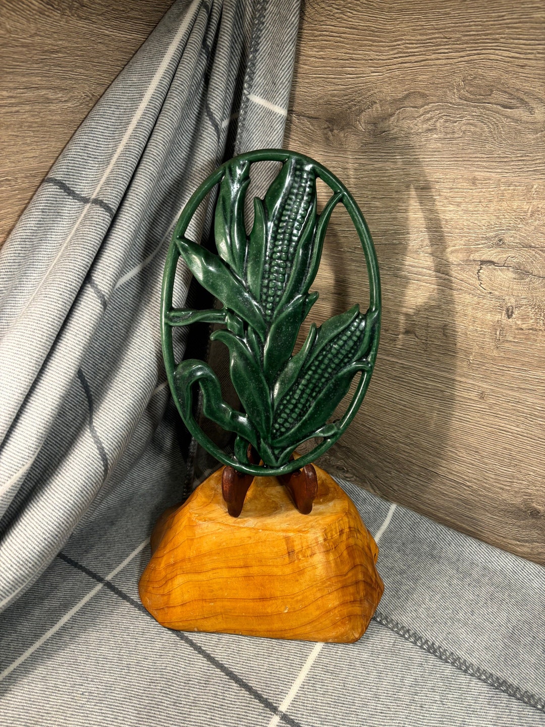 Vintage Heavy Traditional Green Corn Stalks Invicta Made in France ...