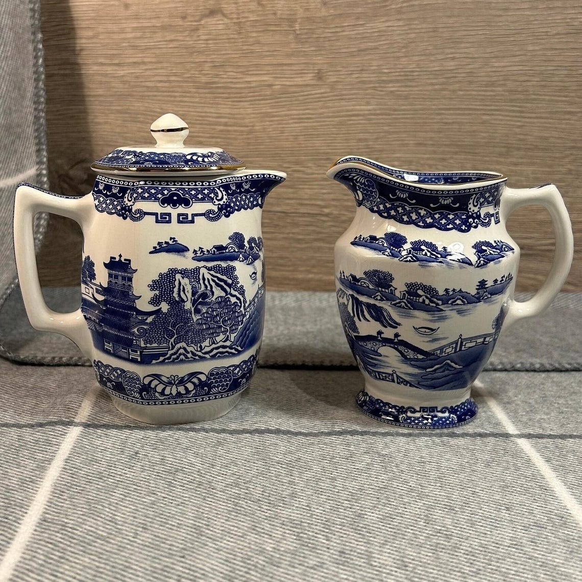 Vintage Ringtons Lidded Cobalt Blue and White Tea Jug & Tea Coffee ...