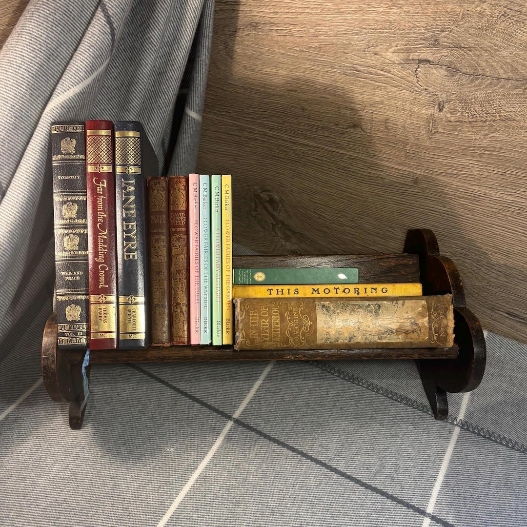 Vintage Hand Crafted Wooden V Shape Shelf Book Rest Rack | Wood Retro ...