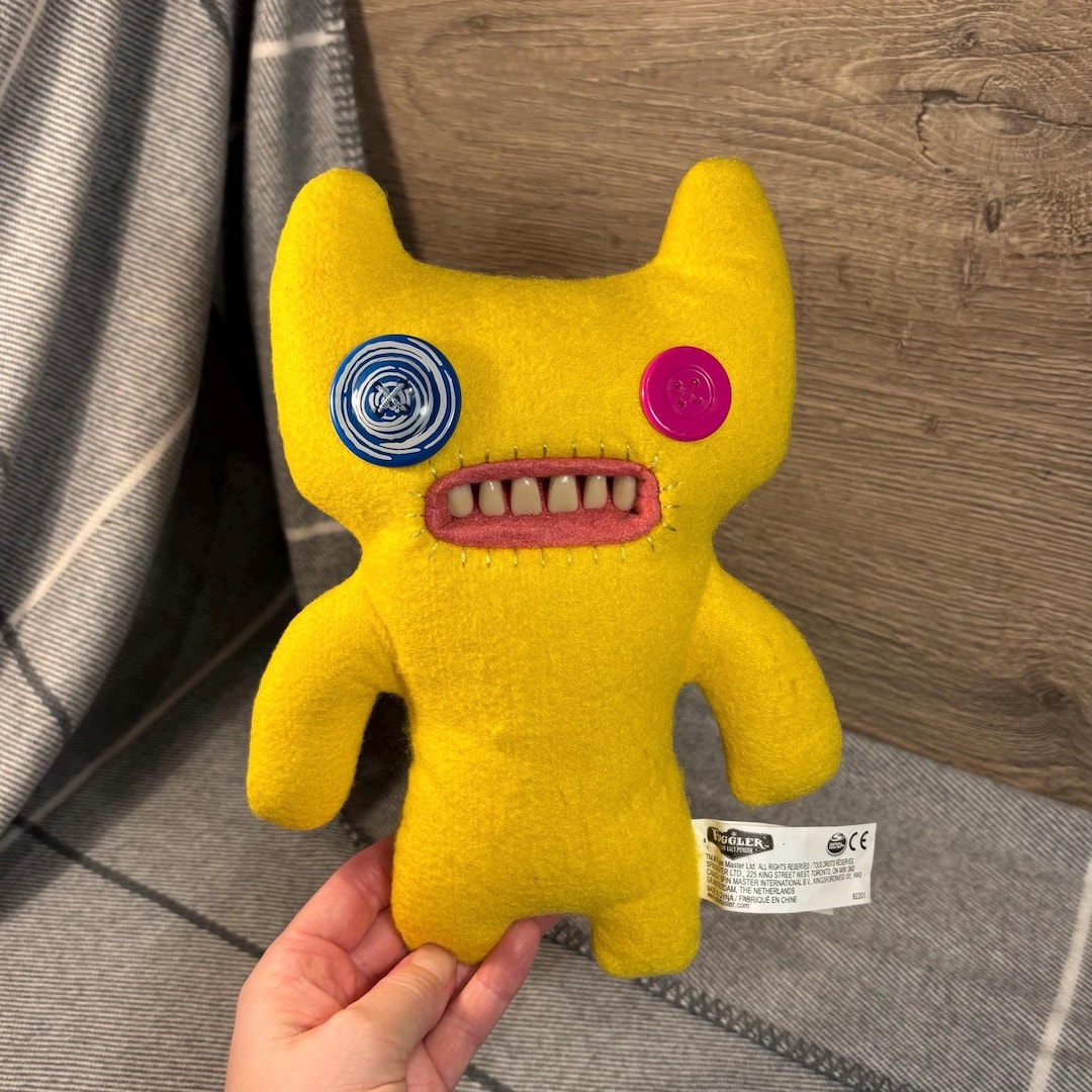 Preloved Fugglers Funny Ugly Monster Yellow Felt Plush Toy | Denture ...