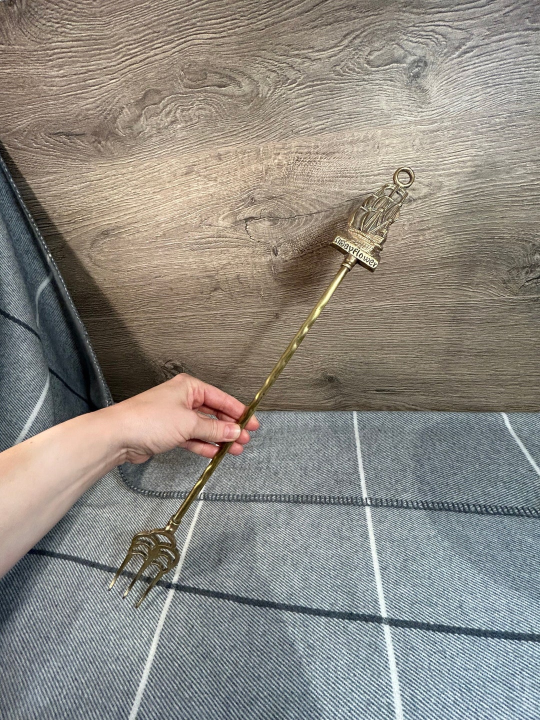 Vintage Mayflower 1620 Galleon Brass Toasting Fork Fireplace ...