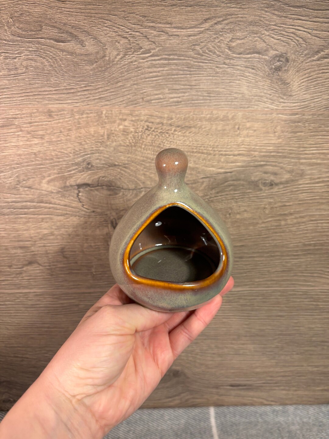 Preloved Studio Pottery Style Glazed Small Salt Pig | Petite Folk Salt ...