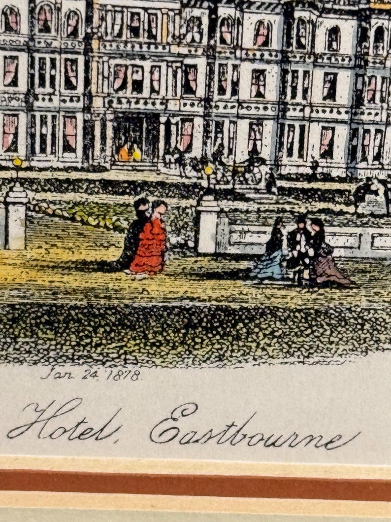 Vintage 1878 the Grand Hotel Eastbourne Art Print Wall Hanging ...