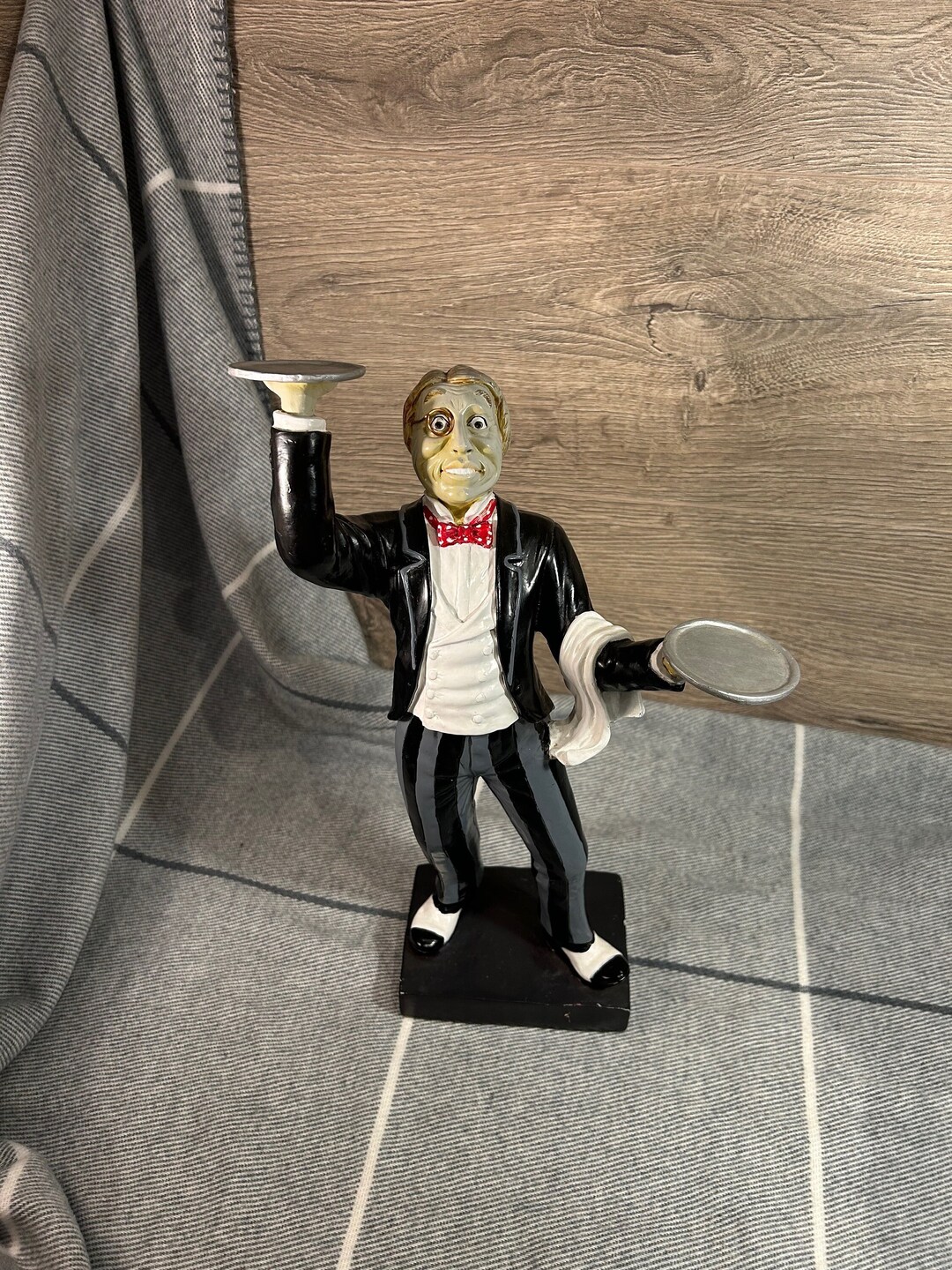 Vintage Dapper Waiter Butler in a Three Piece Suit, Polka Dot Bowtie ...