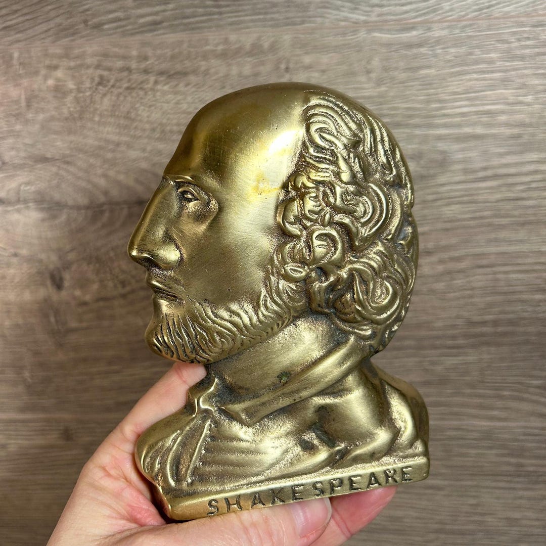 Vintage Solid Brass William Shakespeare Left Side Profile | Greatest ...