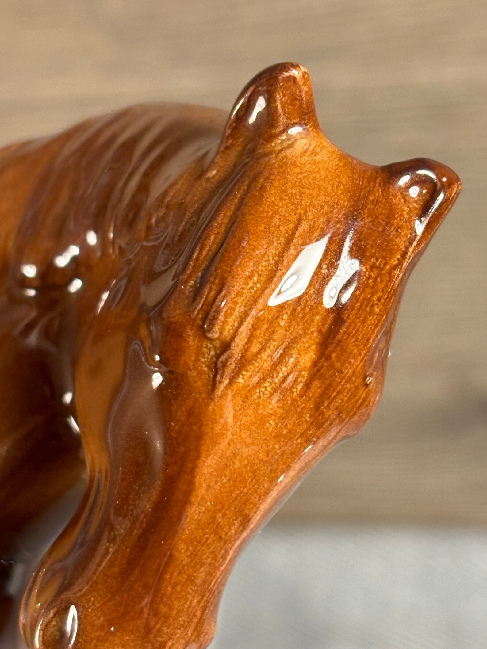 Vintage Ceramic Bay Chestnut Horse Figurine | Small Brown Glaze ...