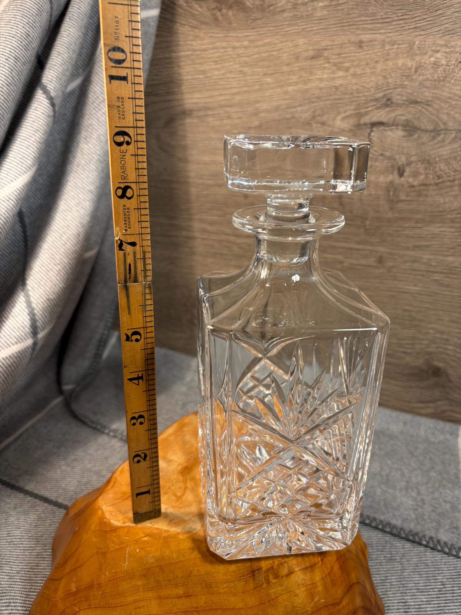 Vintage Solid Heavy Square Cut Crystal Whisky Spirit Alcoholic Tipple ...