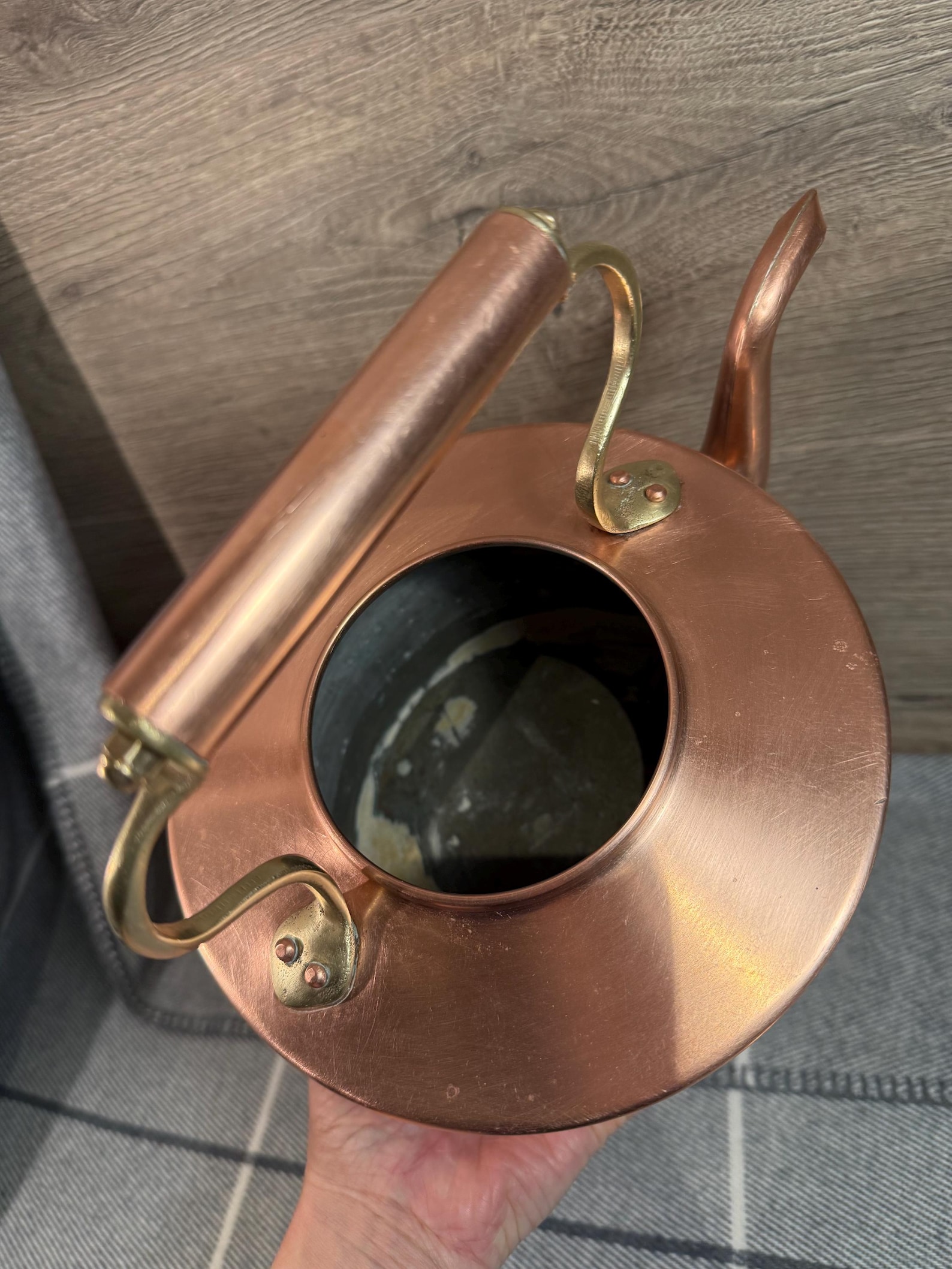 Vintage Copper & Brass Gooseneck Kettle | Rustic English Kitchenalia ...