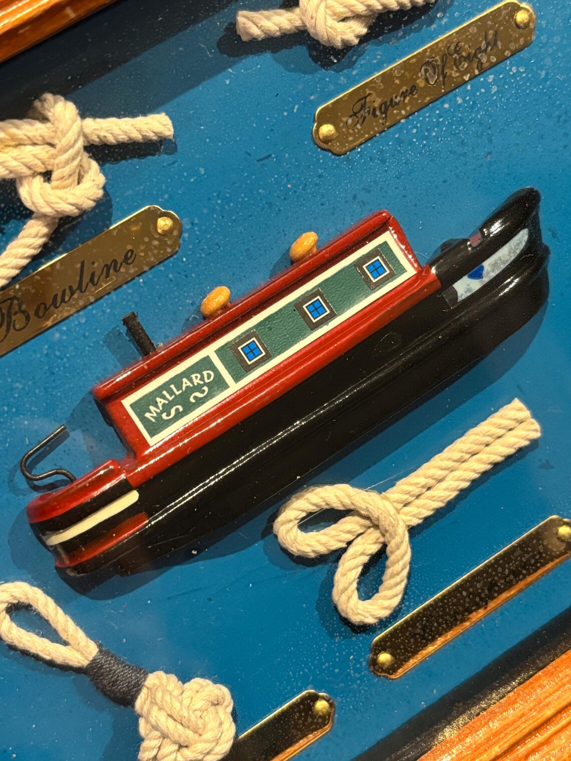 Vintage Mallard Canal Boat Knotboard Small Wall Hanging | Worn Wooden ...