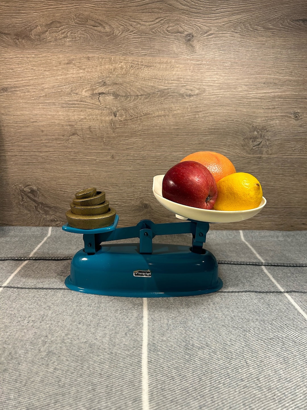 Vintage Prestige Mid Century Teal Turquoise Blue Metal Kitchen Balance ...