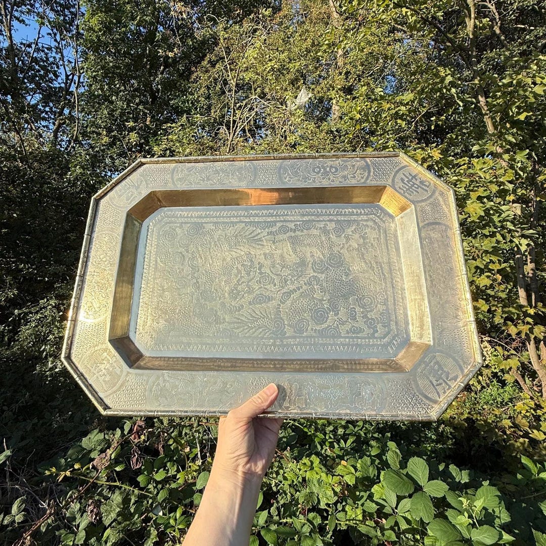 Vintage 2kg Large Heavy Artisan Hand Crafted and Engraved 2 Chinese ...