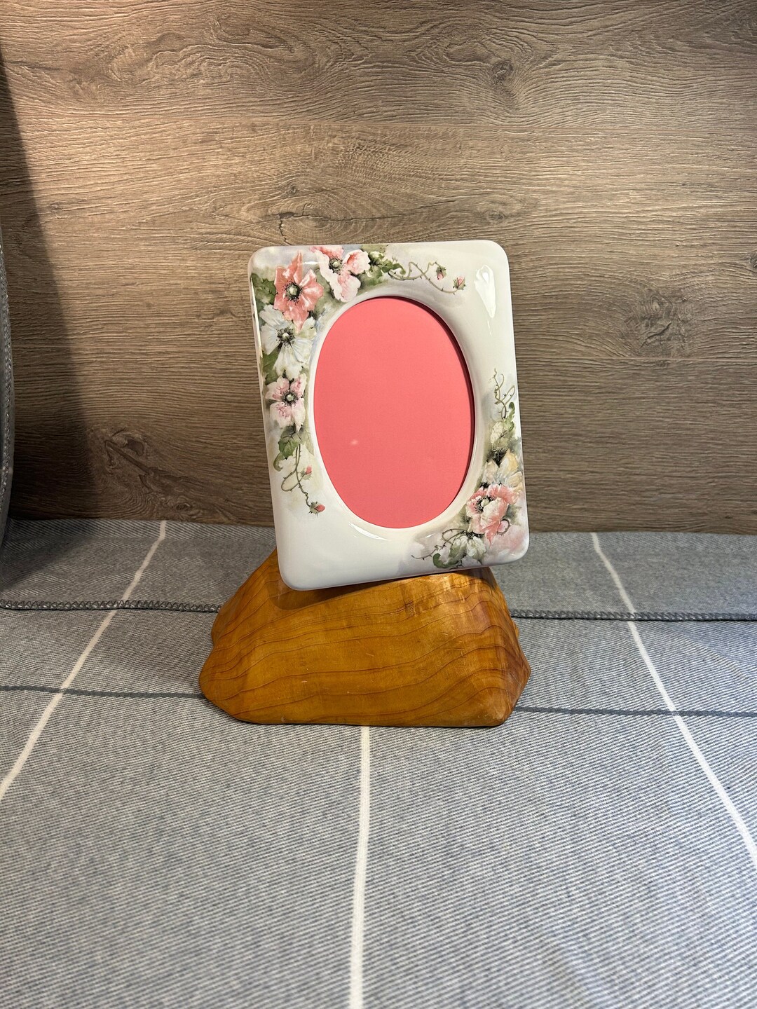 Vintage 1983s Terragraphics Poppy Floral Ceramic Frame Oval Opening ...