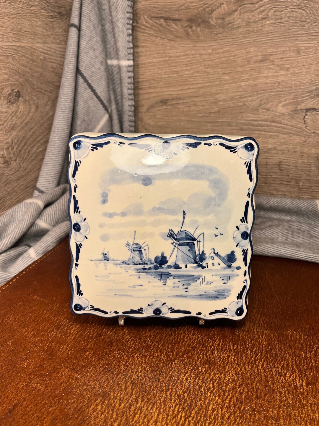 Vintage Hand Painted Delft Blue Holland Pottery Cobalt Blue and White ...