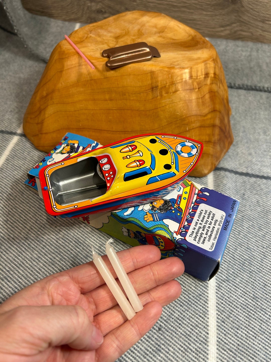 Vintage Boxed Colourful Pop Pop Boat Tin Toy Made in Japan | Nostalgic ...