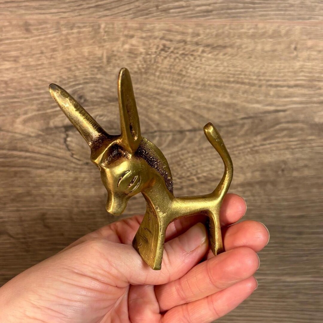 Vintage Walter Bosse Brass Small Donkey Figurine | MCM Classic Iconic ...