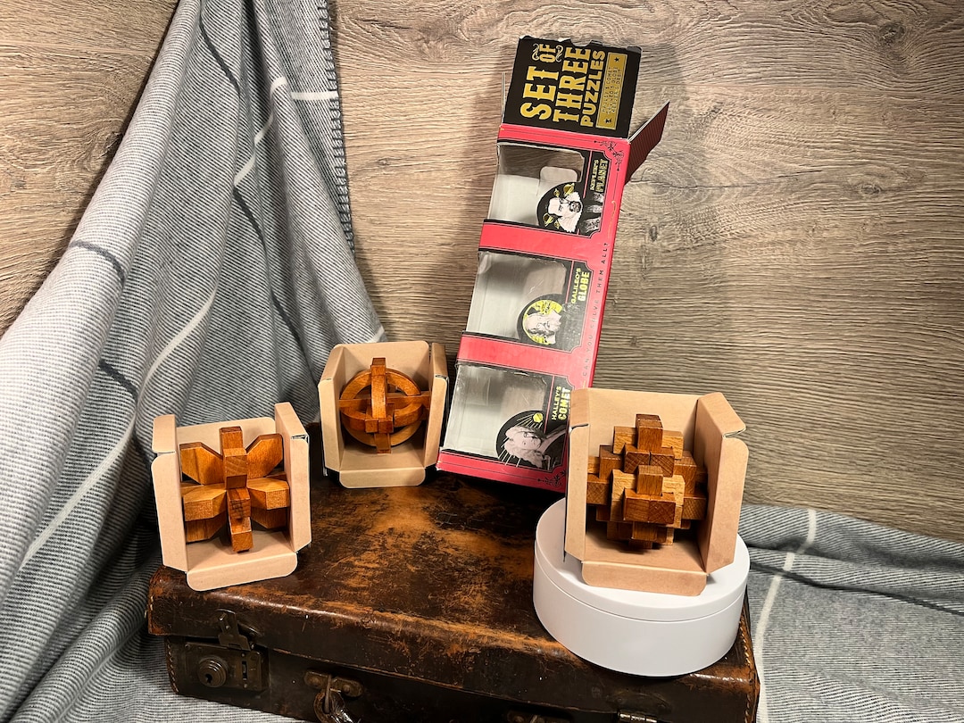 2016 Professor Puzzle's 'great Minds' Set of Three Wooden Entanglement ...