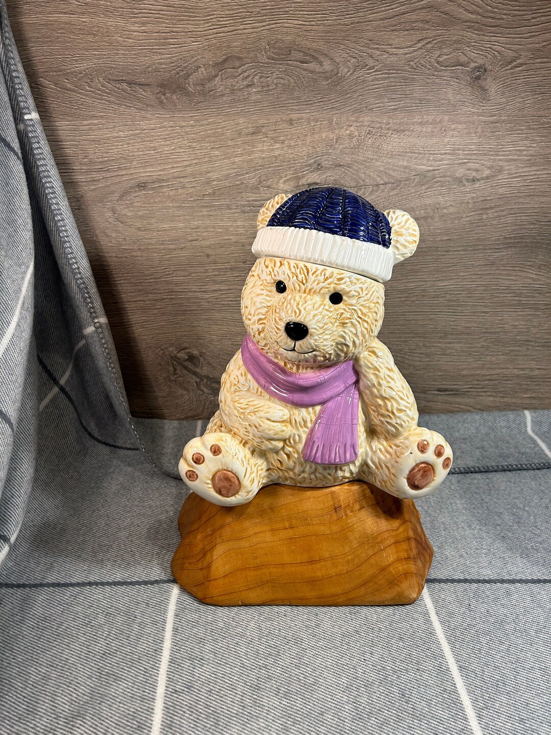 Vintage Large Leonardo Collection Ceramic Teddy Bear in Blue Hat ...
