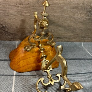Vintage Solid Brass Shapely Fire Dogs With Lion Claw Paws Antique ...