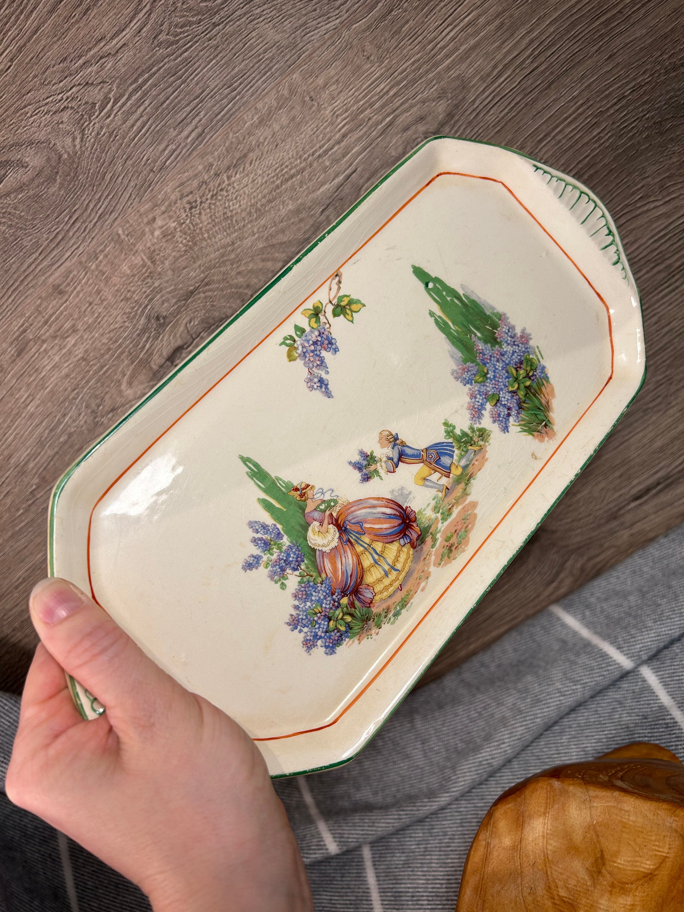 Vintage Swinnertons Hampton Ivory England Rectangular Plate 'lilac Time ...