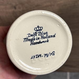 Vintage Delft Blue Made in Holland Handwerk Hand Painted Flask Bottle With Windmill and Cork ...