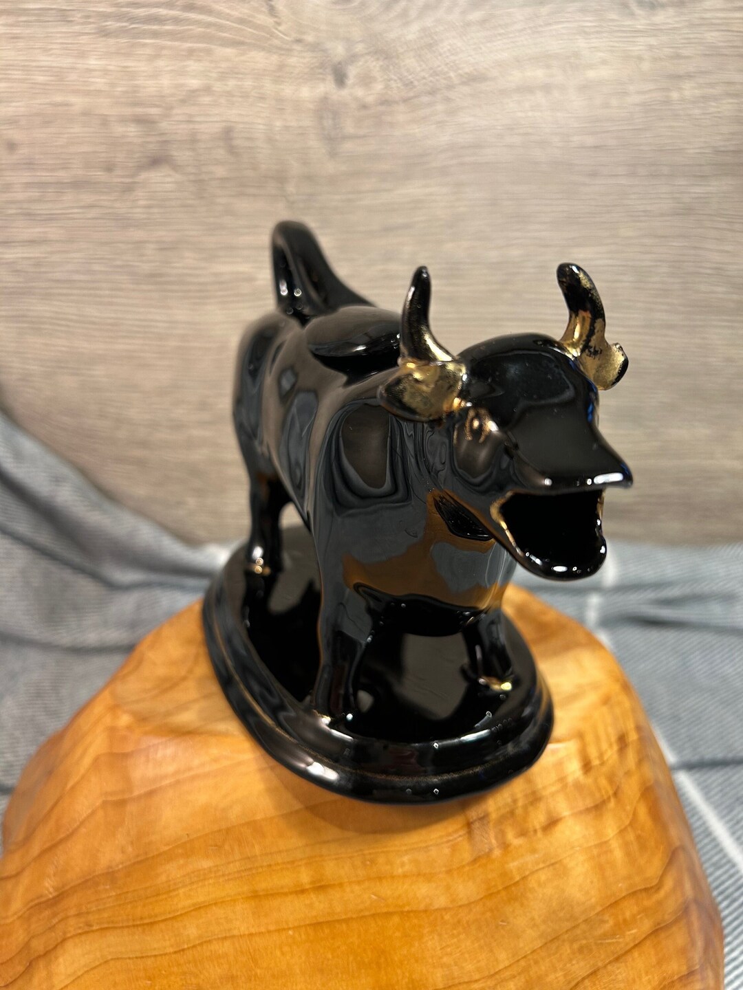 Vintage Victorian Black Ceramic Jackfield Pottery Made in England Cow ...