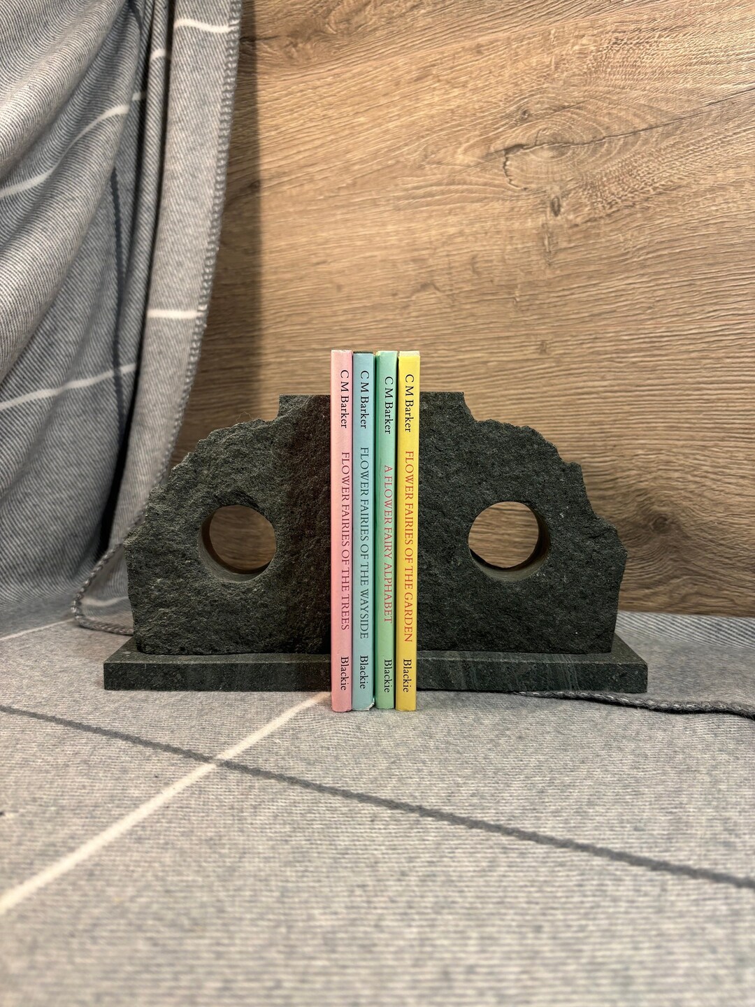 Vintage Heavy Chiselled Slate Stone Mid Century Bookends | Natural ...