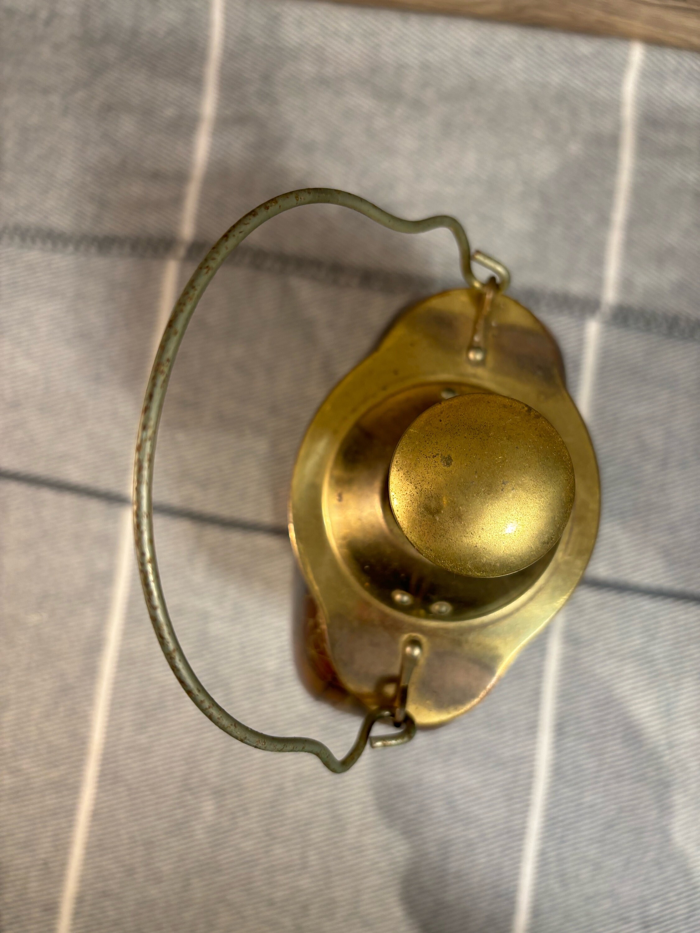 Vintage Mid Century Amber Brown Glass & Brass Musical Lantern Style ...