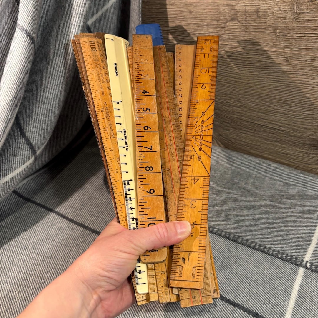 Vintage 15 Wooden and Plastic Rulers Made in England, Japan, Germany ...