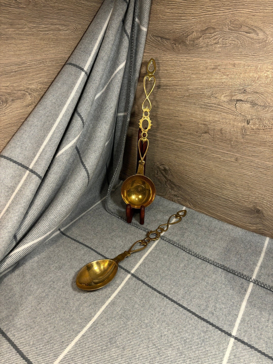 Vintage MCM Brass Long Love Heart Handle Ladle Spoon Utensil Made in ...