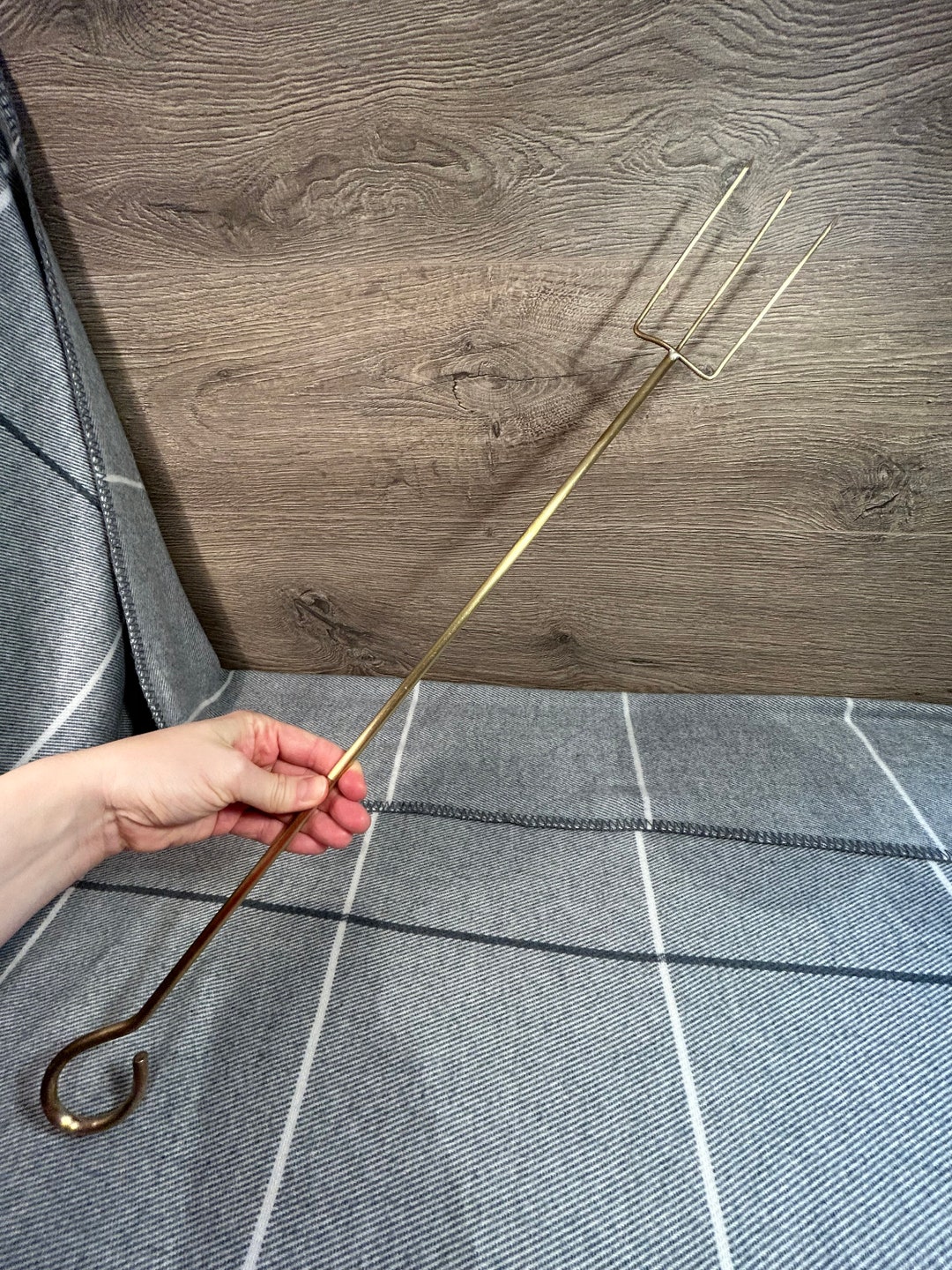 Vintage Mid Century Brass Long Handle Fire Toasting Marshmallow Fork ...
