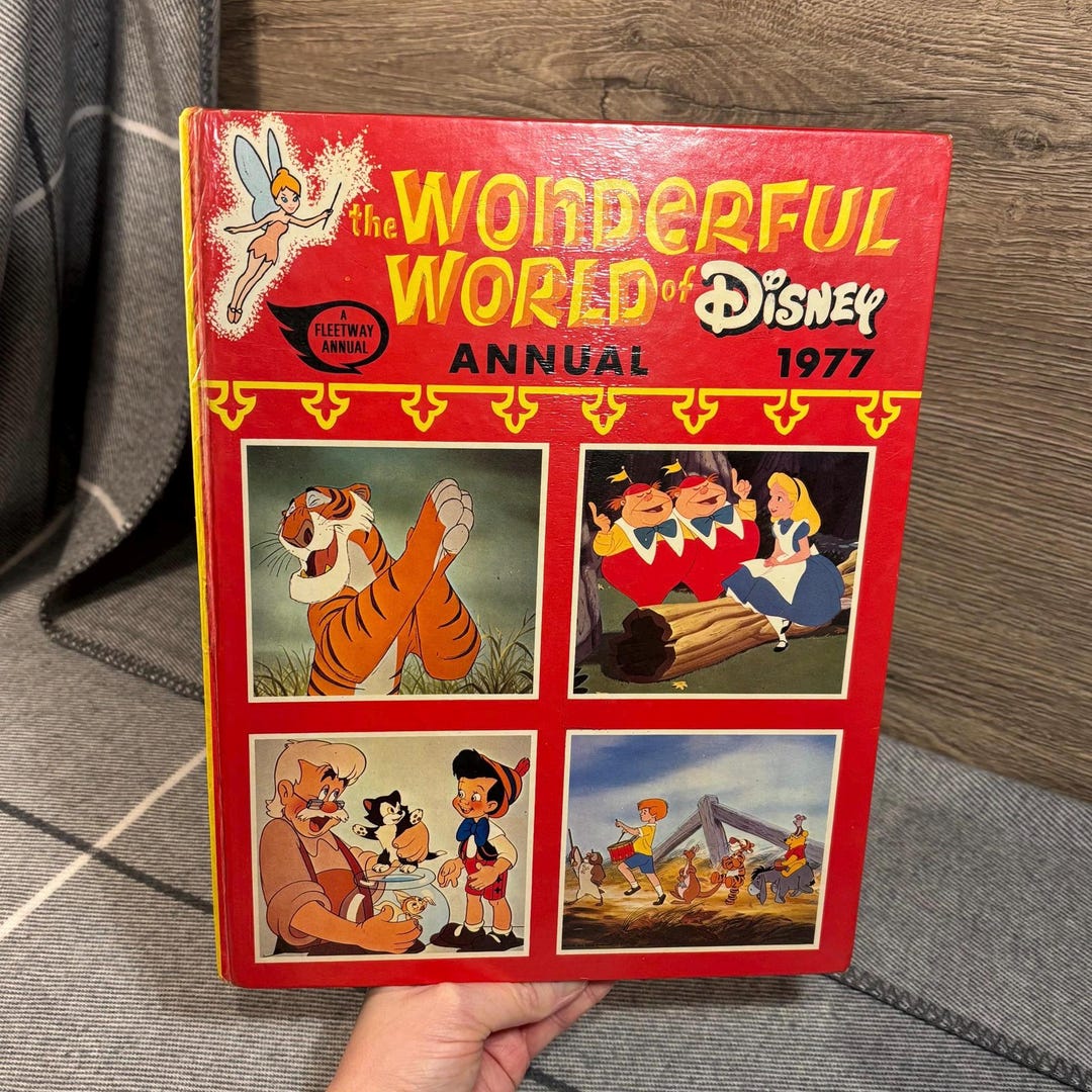 Vintage 1977 the Wonderful World of Disney Annual Red Hardback Book ...