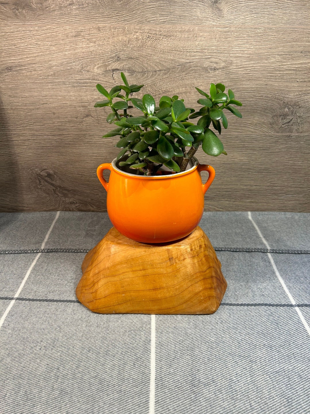 Vintage Bright Orange Twin Small Handle Adorable Enamelled Cast Iron ...