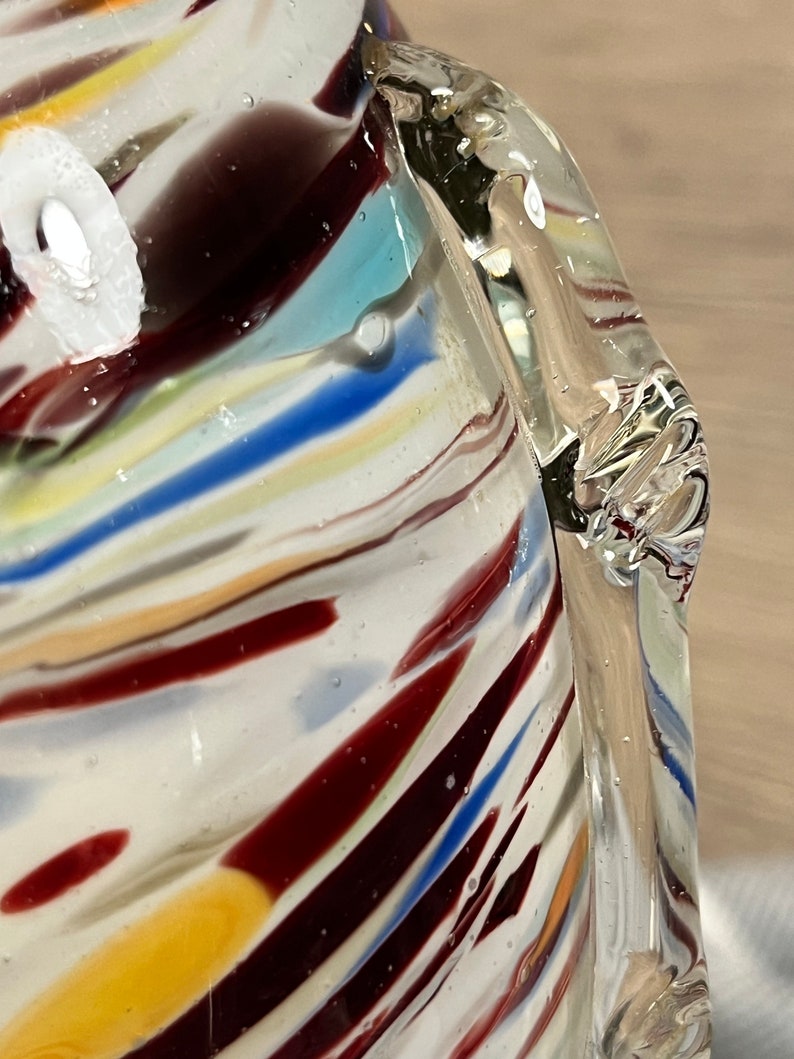 Vintage Mid Century Retro Iconic Hand Crafted Blown Spatter Burgundy ...