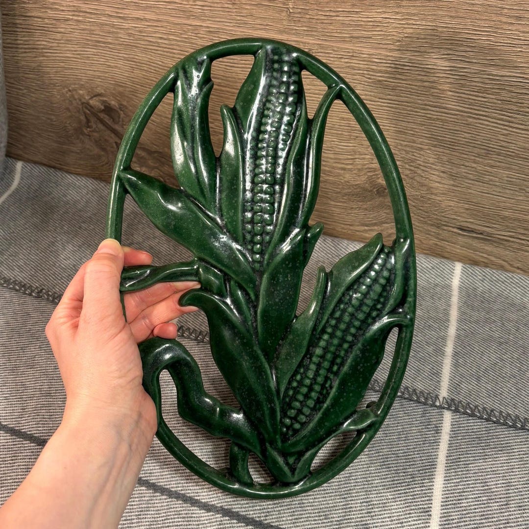 Vintage Heavy Traditional Green Corn Stalks Invicta Made in France ...