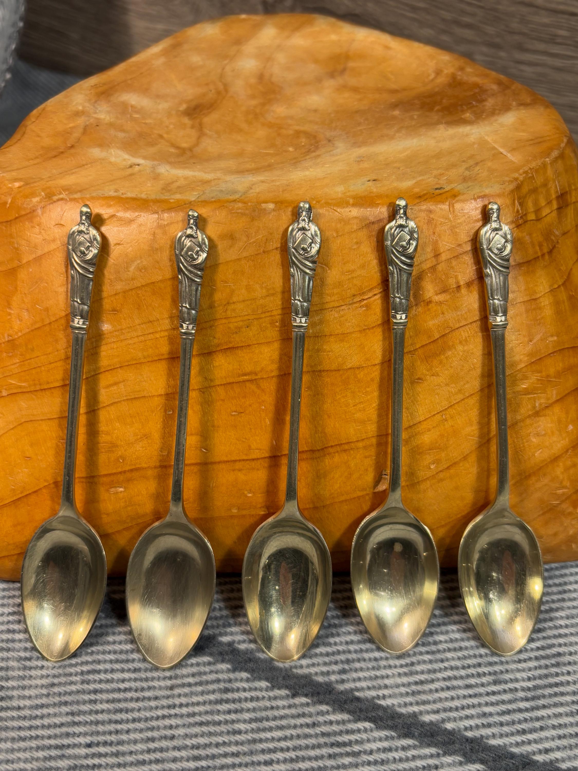 Vintage EPNS Silver Plated Apostle Teaspoons-set of 5 | Small Monk ...