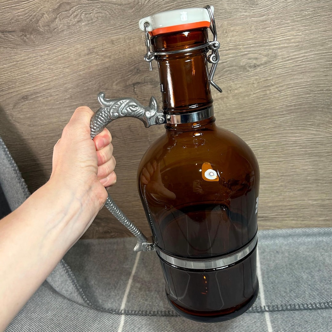 Preloved Giant 2L Brown Glass Müller Bräu Lager Baden Beer Growler ...