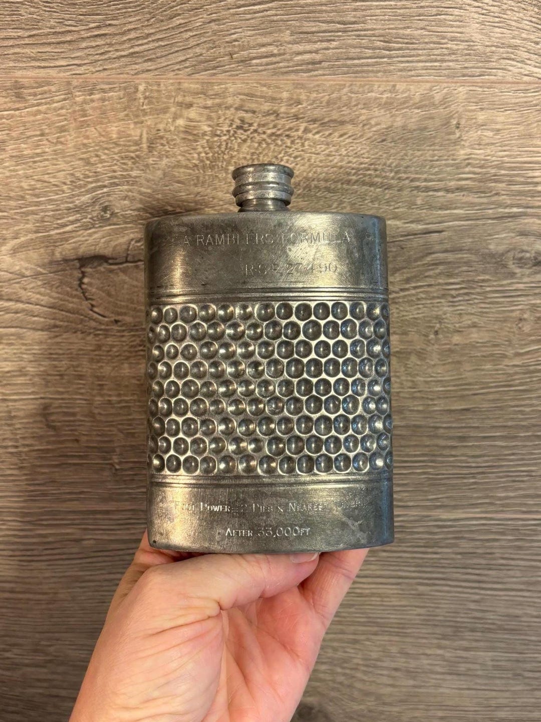 Vintage 6oz British Nobleman Hammered Pewterware Hip Flask | Barware ...