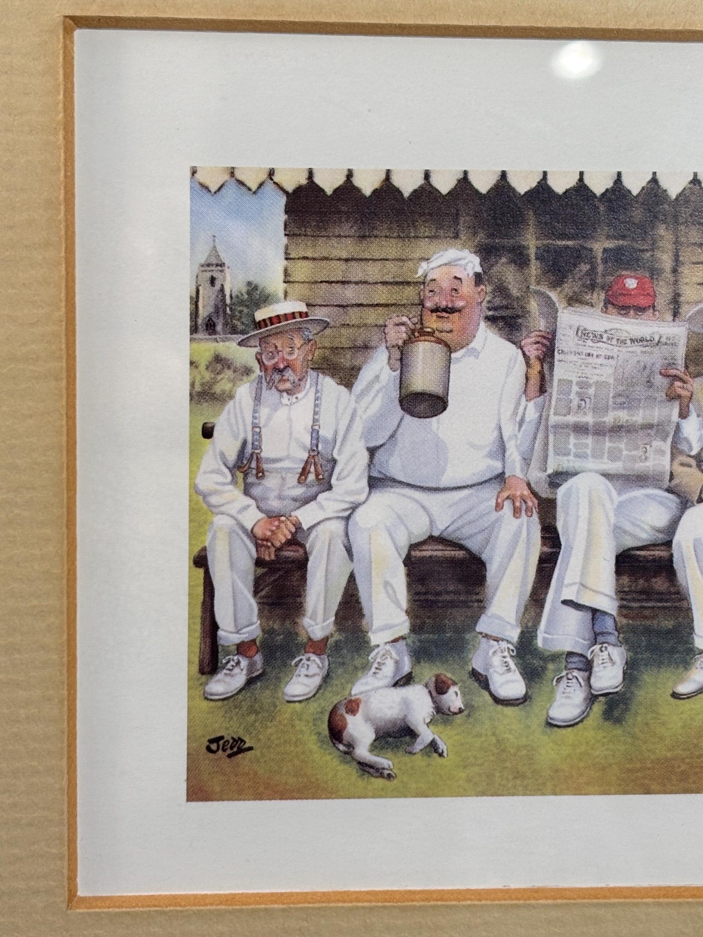 Vintage Village Cricket - Nine Gentlemen in Waiting by Jedd Print ...