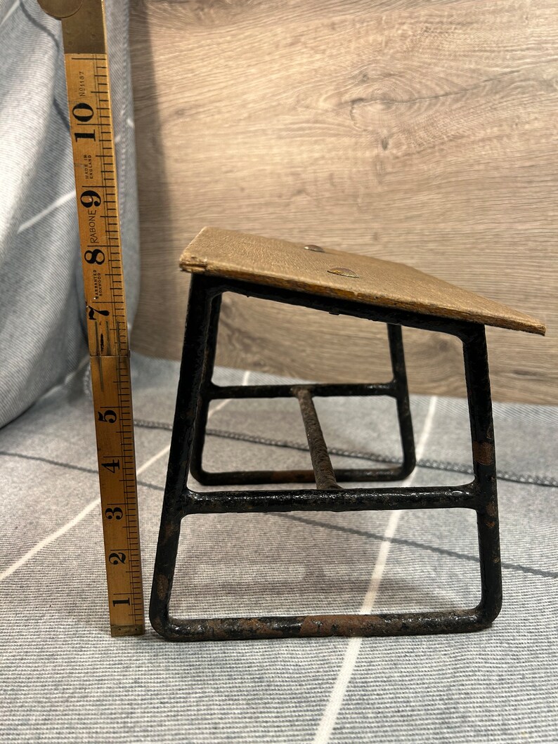 Vintage Machinists Slanted Side Sloping Workers Petite Solid Stool ...