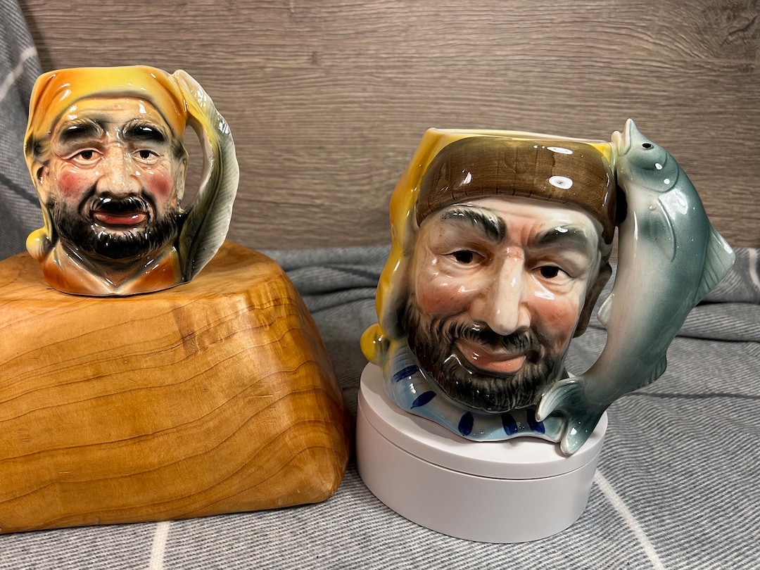 Vintage Ceramic Bearded Smiley Sailor Fisherman Toby Jug in a Honeycomb ...