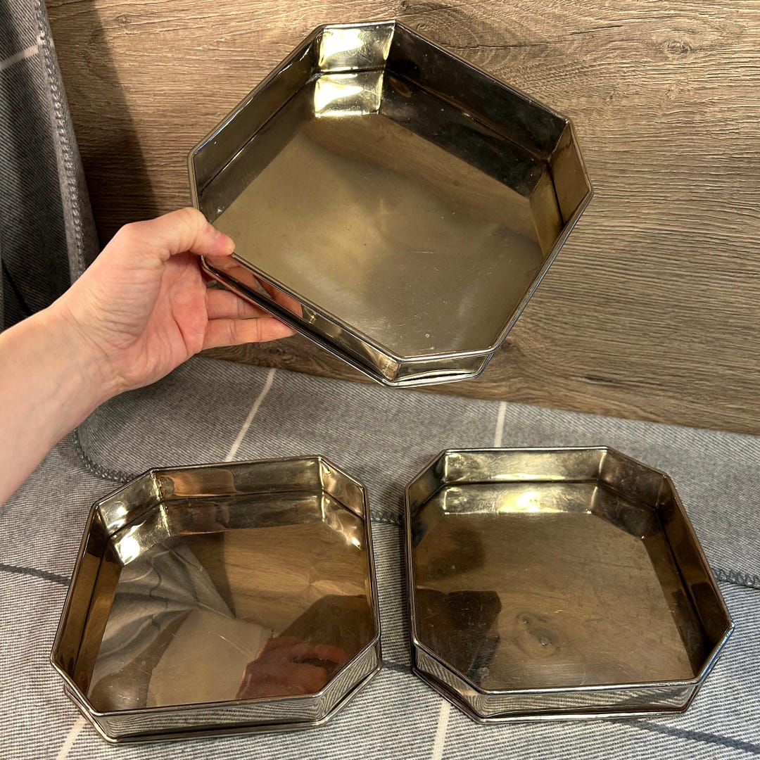 Victoria's Trinket Trays- Reserved! :) Silver Tone Cut off Corners ...