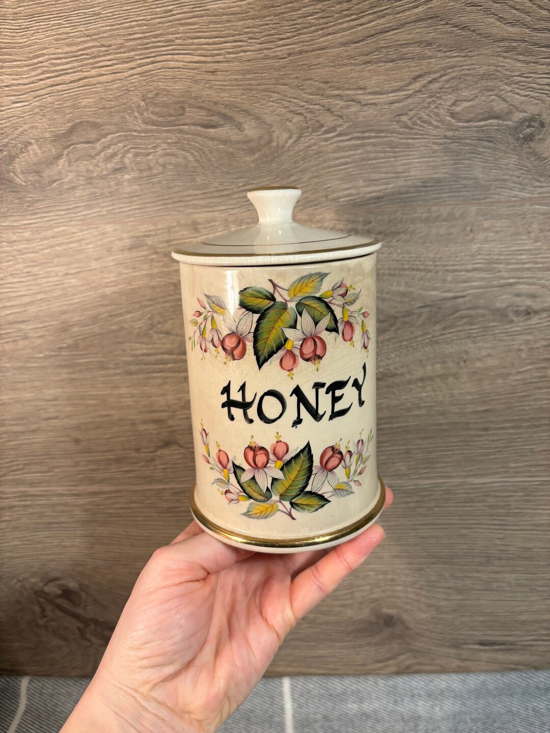 Vintage Arthur Wood Large, Heavy & Tall Pink Fuchsia Lidded Gilded ...