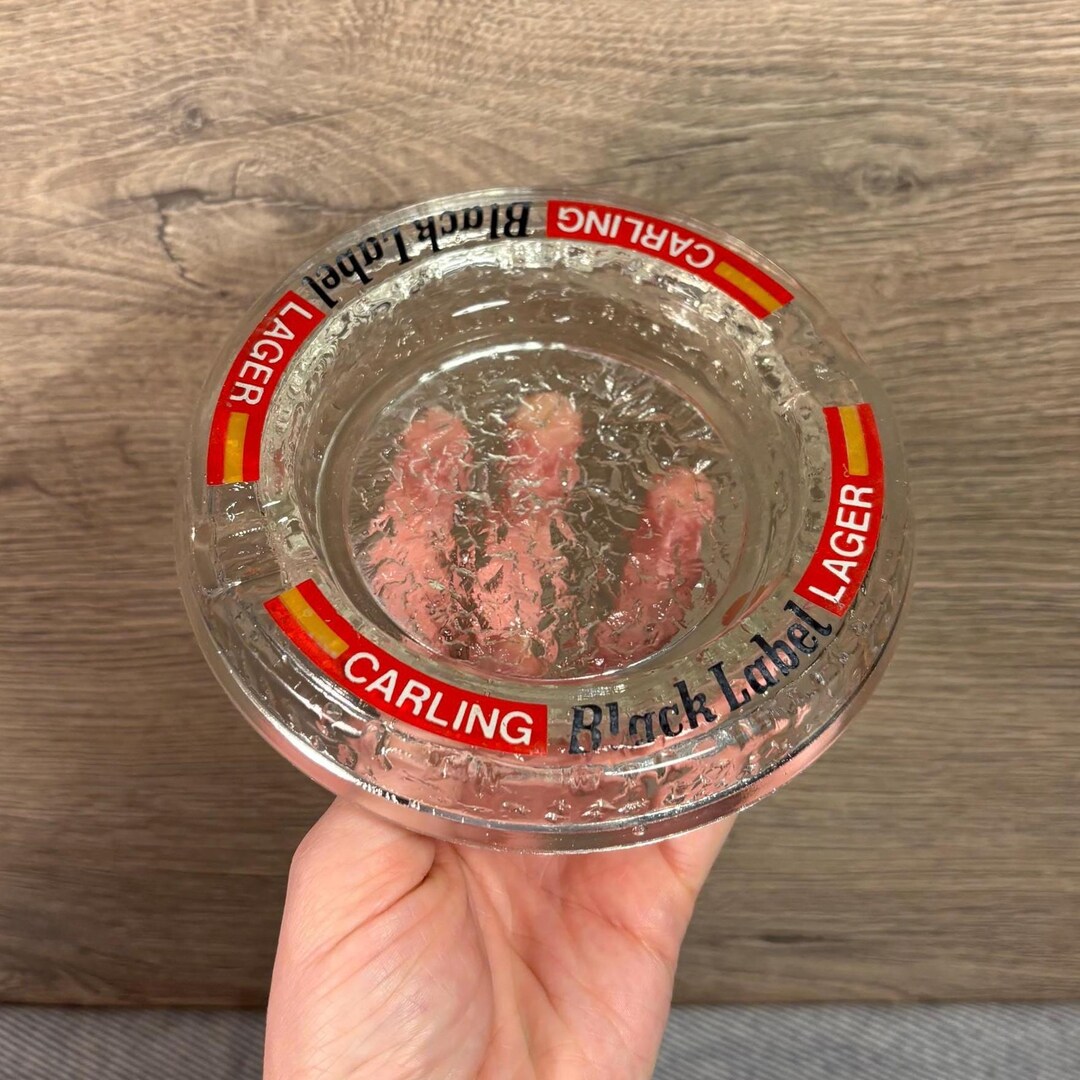 Vintage Carling Black Label Lager Ice Rippled Effect Round Circular ...