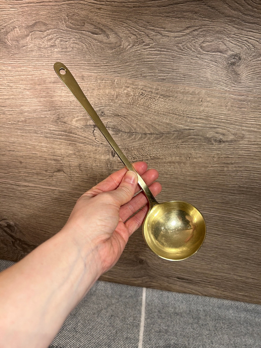Vintage Brass Hanging Spoon Ladle | Gold Metal Old Kitchenalia | Metal ...